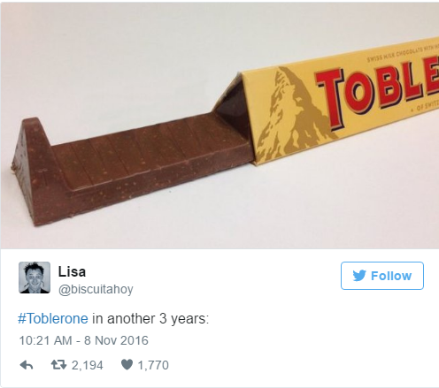 Novo formato do chocolate Toblerone vira meme | Exame