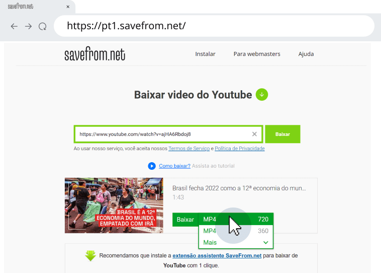 Como baixar um vídeo do YouTube de graça sem programas?